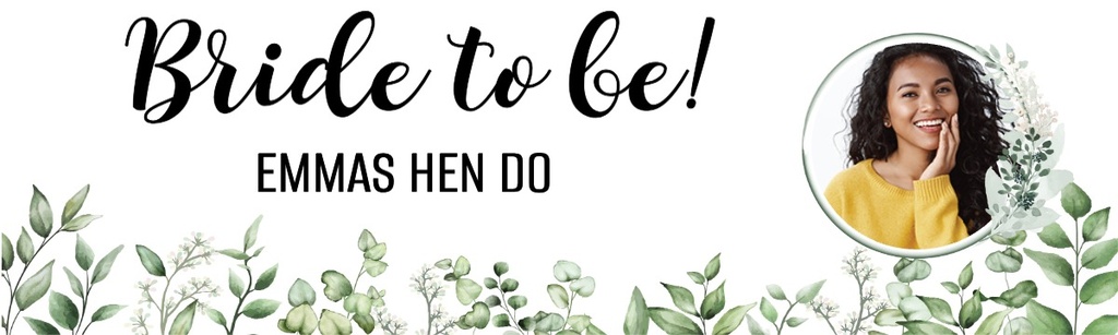 Personalised Hen Do Banner - Bride To Be Green Floral - Custom Name & 1 ...
