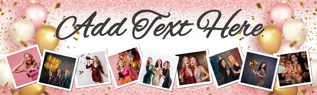 Personalised Hen Do Banner - Pink Hen Party - 9 Photo Upload | Cool Hippo