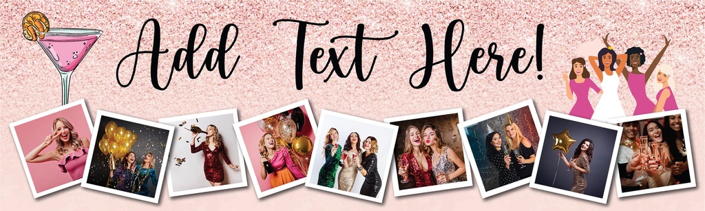 Personalised Hen Do Banner - Cocktail Girls Hen Party - Custom Text & 9 ...