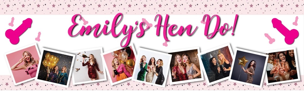 Personalised Hen Do Banner - Naughty Bride Squad - 9 Photo Upload ...