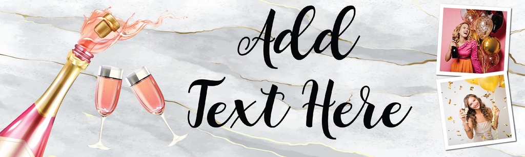 Personalised Hen Do Banner - Pink Champagne Hen Party - Custom Text & 2 ...