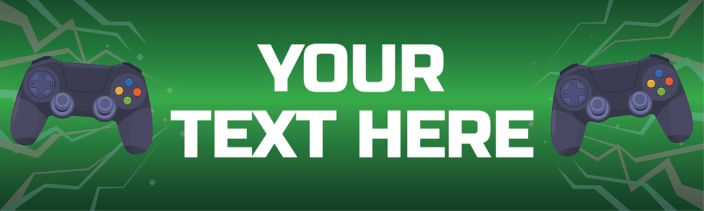 Personalised Party Banner - Gaming Controller - Custom Text | Cool Hippo