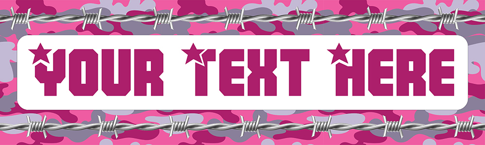 Personalised Party Banner - Pink Camouflage Army - Custom Text | Cool Hippo