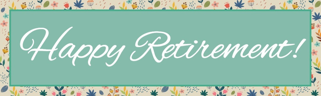 Happy Retirement Banner - Green & Floral Print | Cool Hippo New