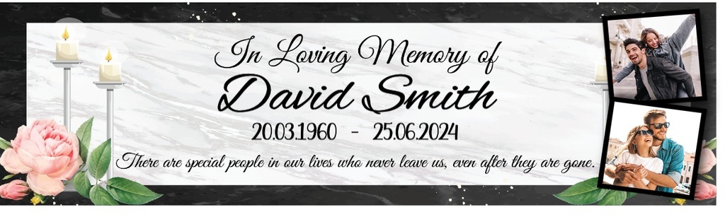 Personalised Memorial Banner - In Loving Memory - Custom Name & 2 Photo ...