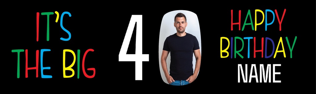 Personalised 40th Birthday Banner - It's The Big 40 - Custom Name & 1 ...